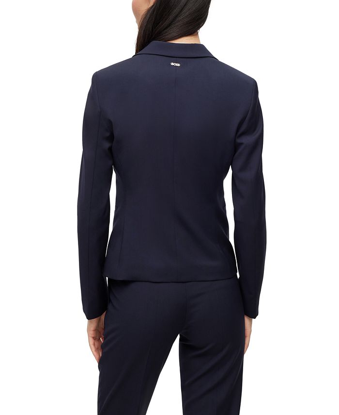 Hugo Boss Women's Virgin Wool Regular-Fit Button-Up Jacket - Macy's