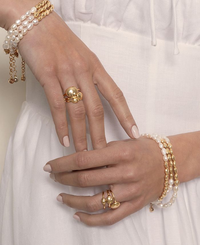 ETTIKA Polished Stacking Pebble Ring Set - Macy's