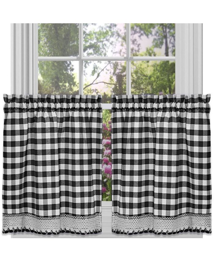 Kate Aurora Complete 3 Piece Country Farmhouse Plaid Gingham Black ...