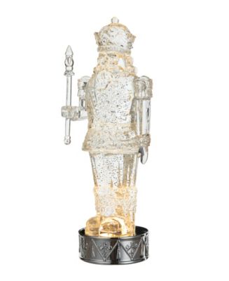 Glitzhome 12.5"H Lighted Acrylic Crystal Nutcracker Figurine Waterglobe ...