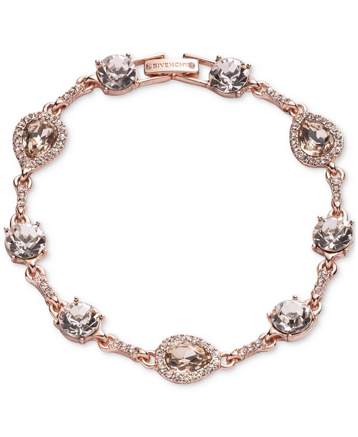 Givenchy Mixed Cut Crystal Bar Link Flex Bracelet - Macy's
