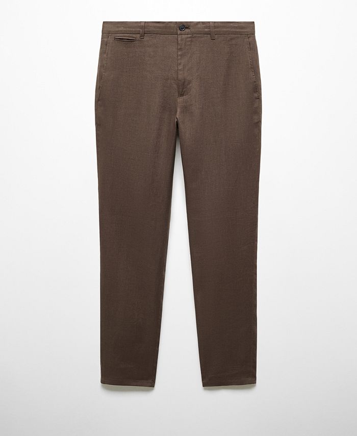 MANGO Men's Slim-Fit 100% Linen Pants - Macy's