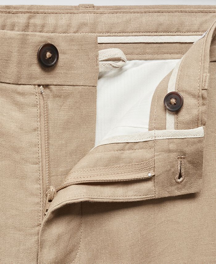 MANGO Men's Slim-Fit 100% Linen Pants - Macy's