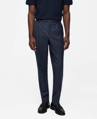MANGO Men's Pleat Detail Wool Pants - Macy's