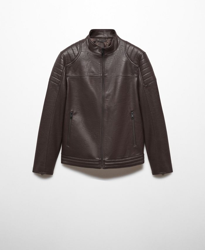 MANGO Men's Nappa Leather-Effect Jacket - Macy's
