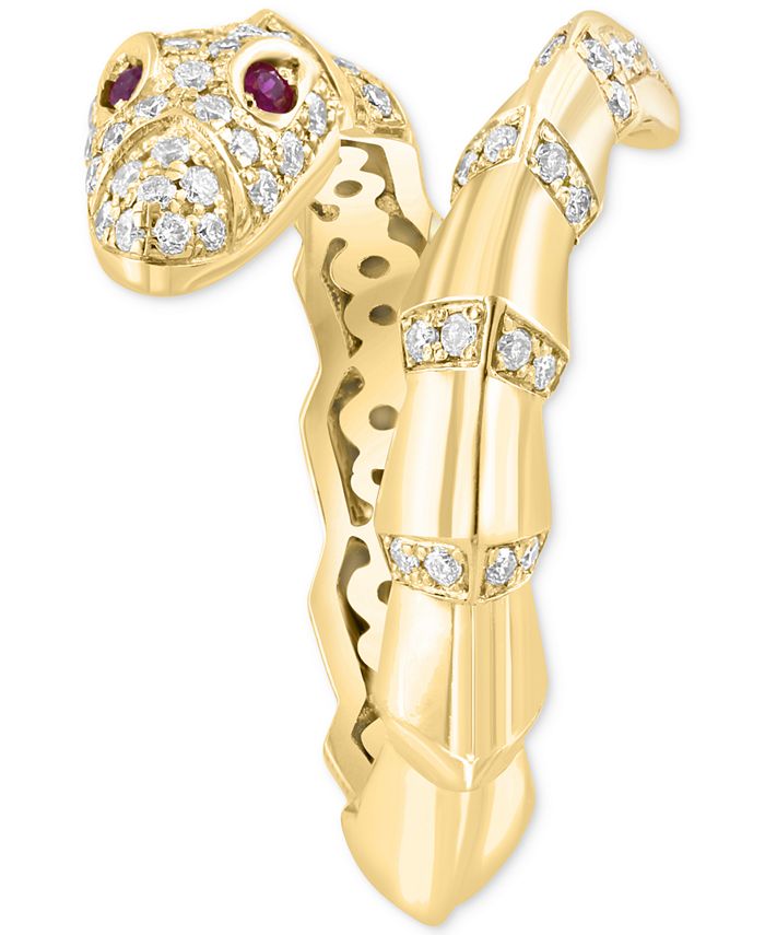 EFFY Collection EFFY® Ruby Accent & Diamond (3/8 ct. t.w.) Snake Wrap ...