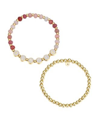 Unwritten Multi Pink Quartz Auntie Stone and Beaded Stretch Bracelet Set - Macy's