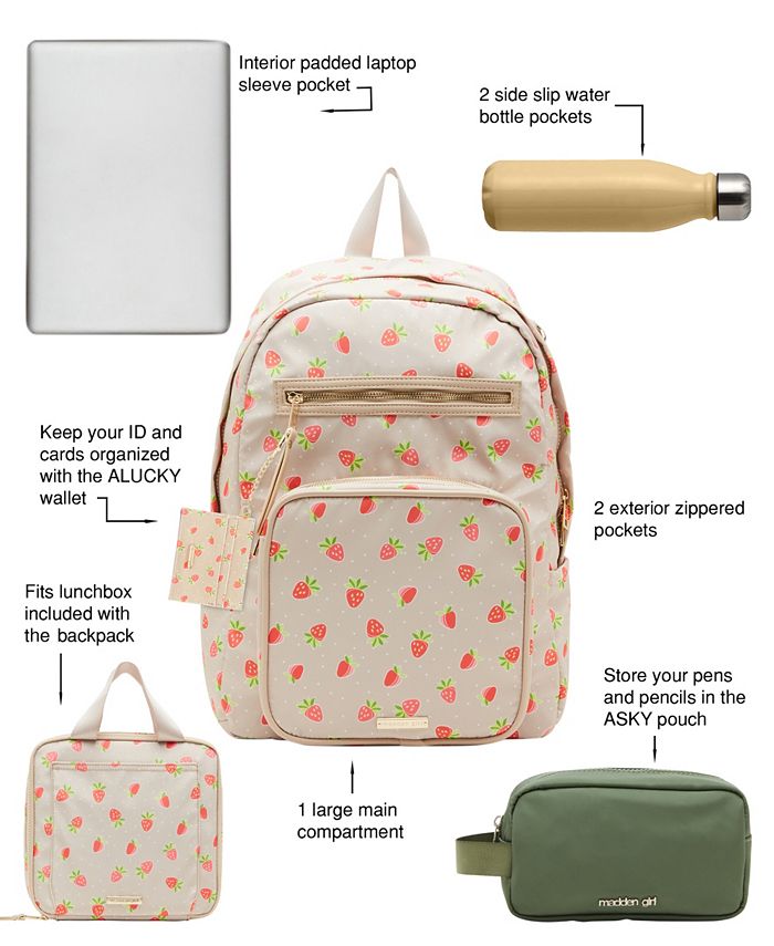 Madden Girl Matty Nylon Square Backpack with Lunchbox - Macy's
