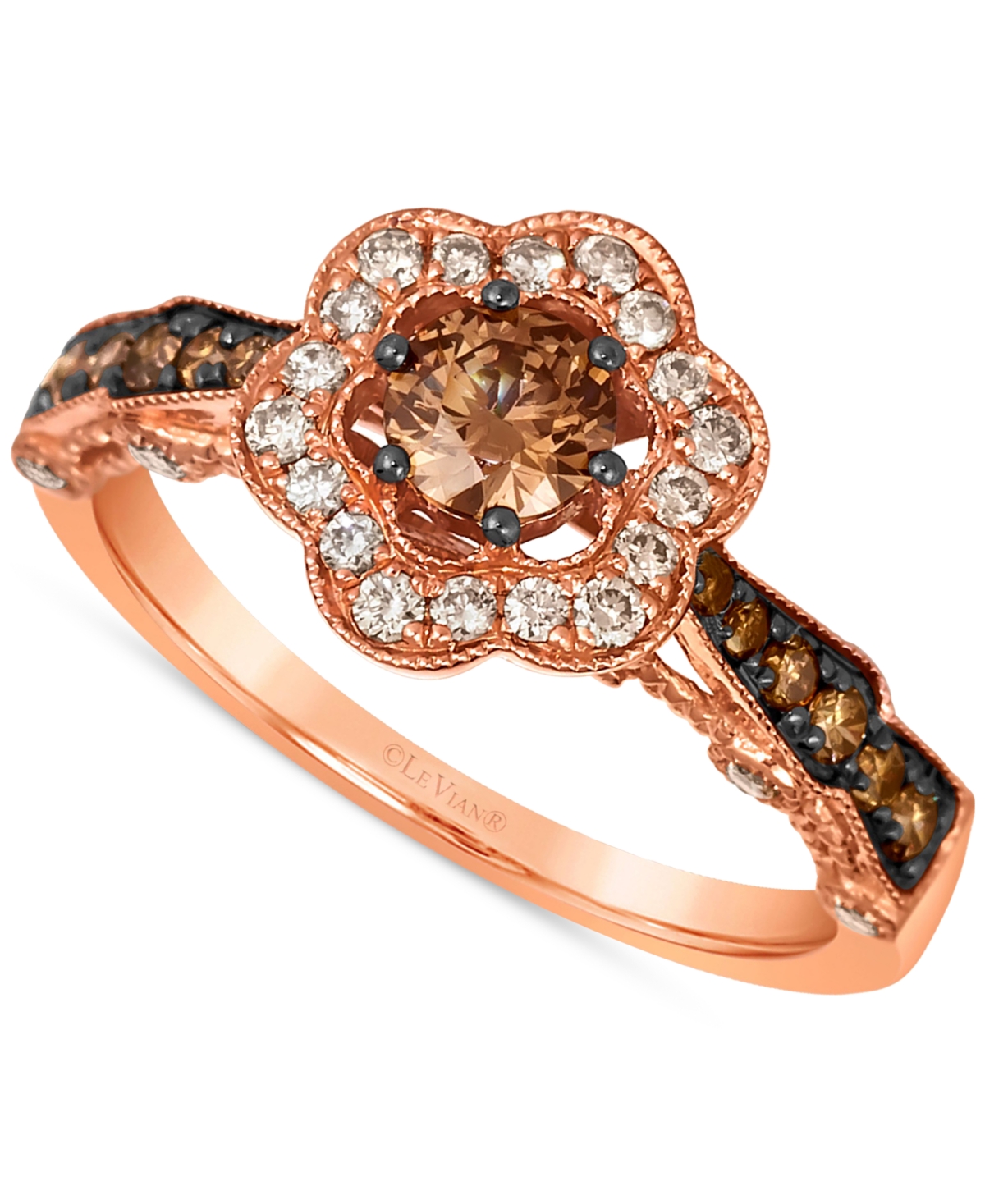 Click here for Le Vian Chocolate Diamond & Nude Diamond Flower Ha... prices