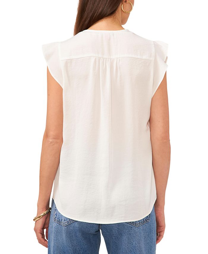 Vince Camuto Women's V-Neck Short-Ruffle-Sleeve Top - Macy's