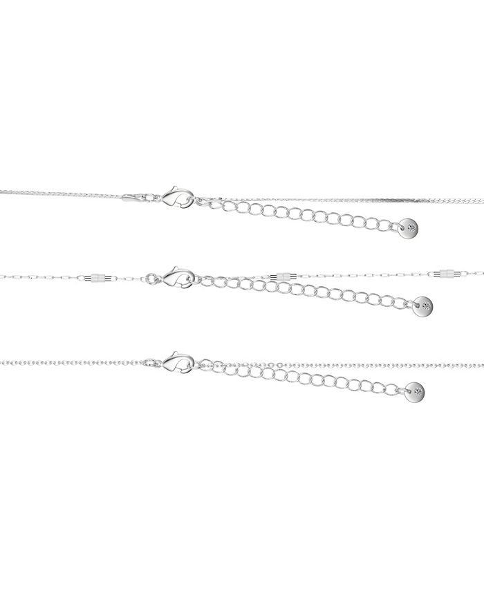 Unwritten Abalone Tag Herringbone Layered Necklace Set - Macy's