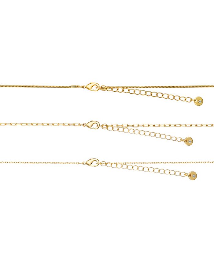Unwritten Cubic Zirconia Star Paperclip Layered Necklace Set - Macy's