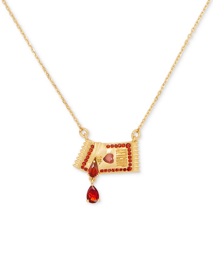 kate spade new york Gold-Tone Color Stone Ketchup Packet Pendant ...