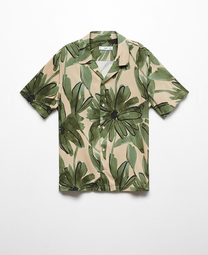 MANGO Men's Regular Fit Tropical Print Shirt - Macy's
