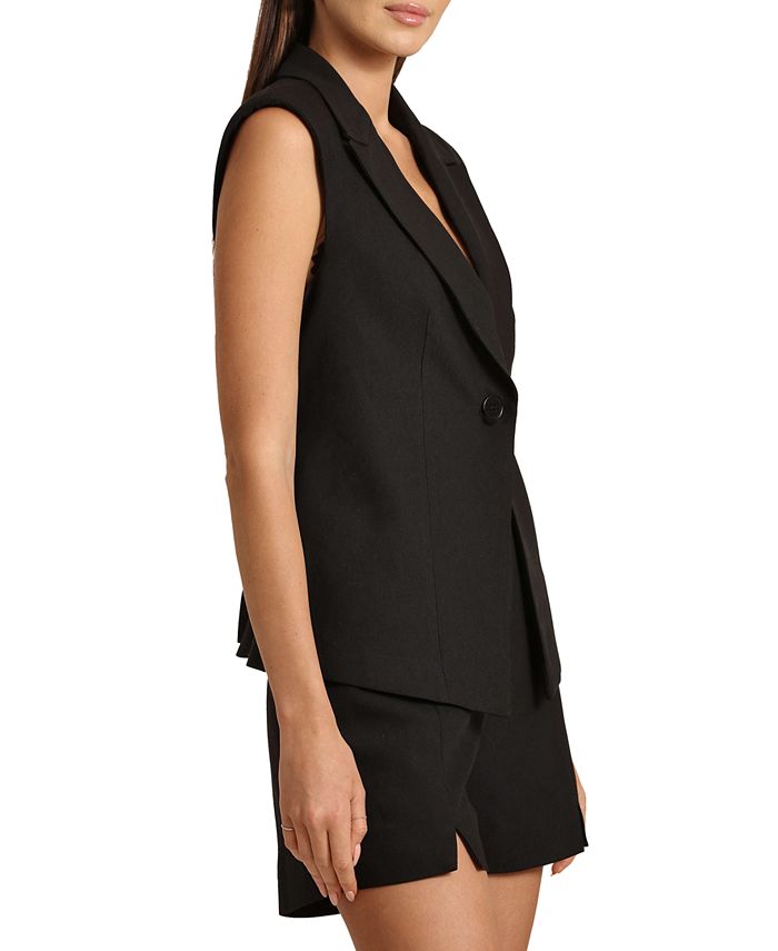 Avec Les Filles Women's Cutaway One-Button Vest - Macy's