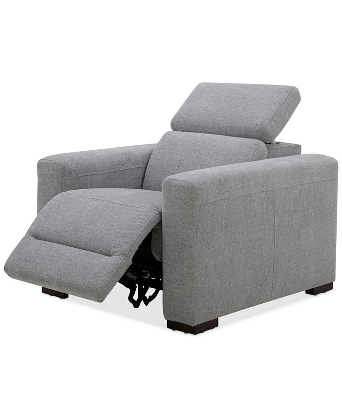 Furniture Nevio Fabric Power Headrest Power Recliner Chair - Macy's