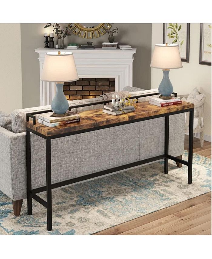 Tribesigns 70.9 inch Extra Long Sofa Table Rustic Industrial Console ...