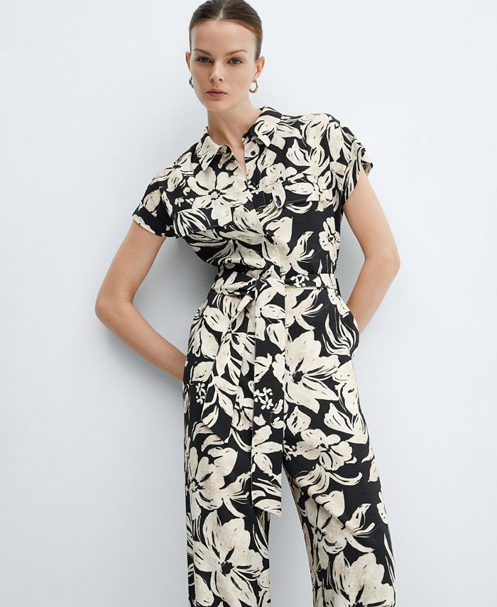 MANGO Women's Floral Print Jumpsuit - Macy's