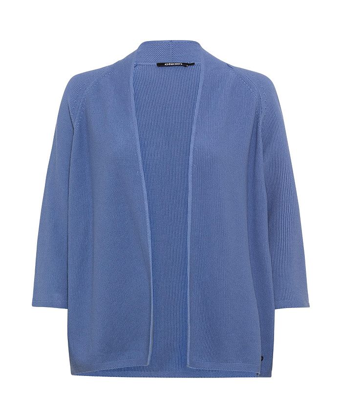 Olsen Women's 100% Cotton 3/4 Sleeve Open Front Cropped Cardigan - Macy's