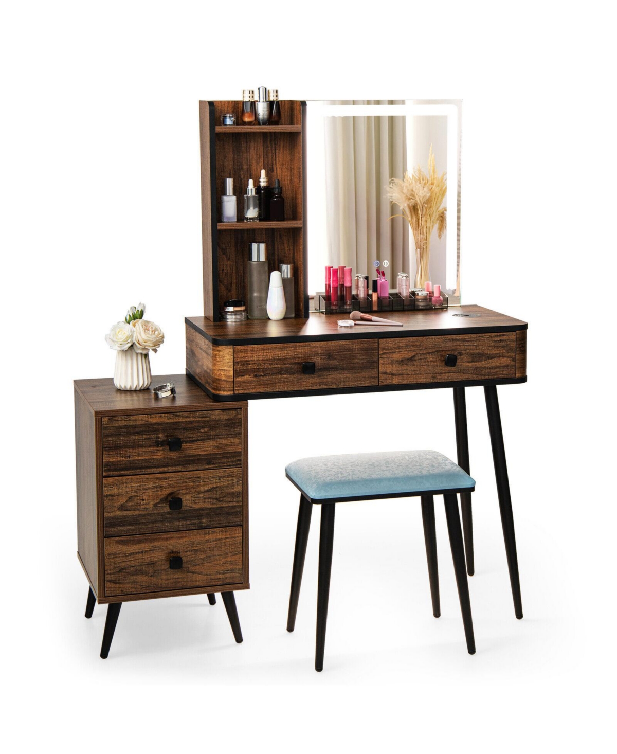 Click here for Sugift Vanity Makeup Table Set with Lighted Mirror... prices