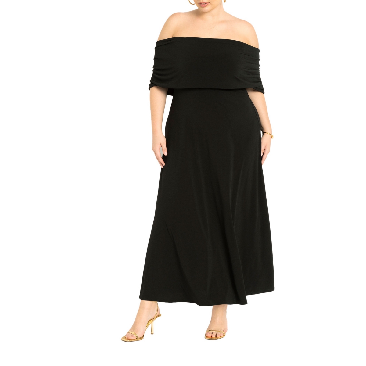 Click here for Eloquii Womens Plus Size Off The Shoulder Maxi Dre... prices