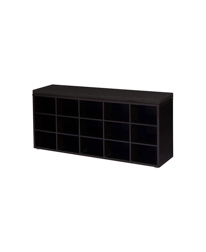 Slickblue Shoe Bench with Cushion, 15-Cube Storage Bench - Macy's