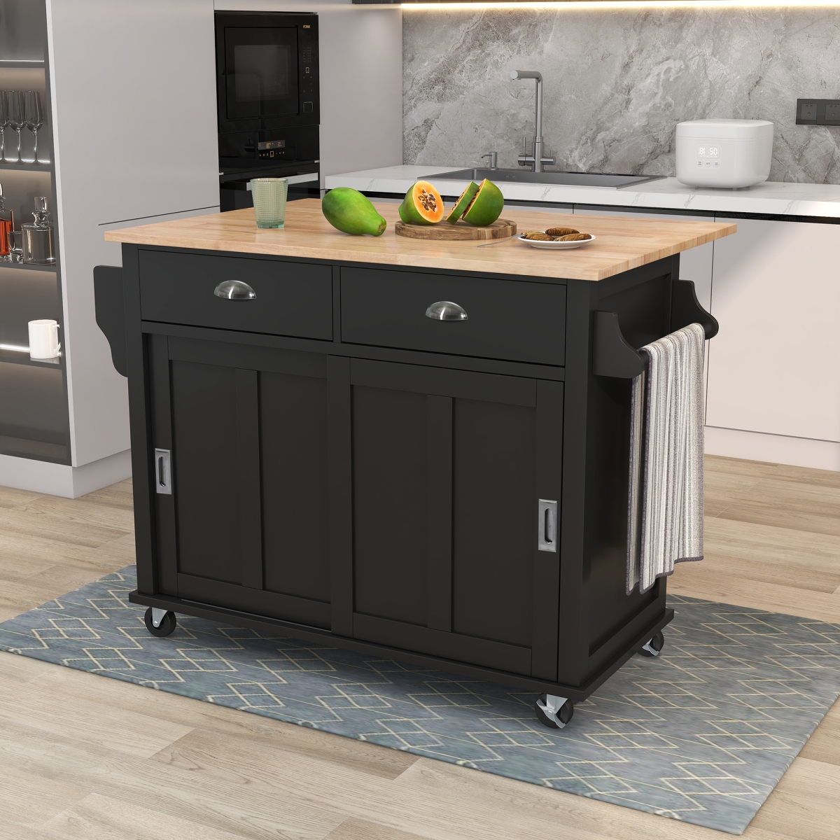 Click here for Streamdale Rolling Kitchen Cart with Drop-Leaf Cou... prices