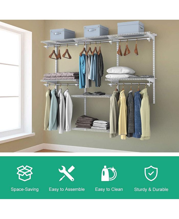 SUGIFT Adjustable Wall Mounted Closet Rack System with Shelf - Macy's