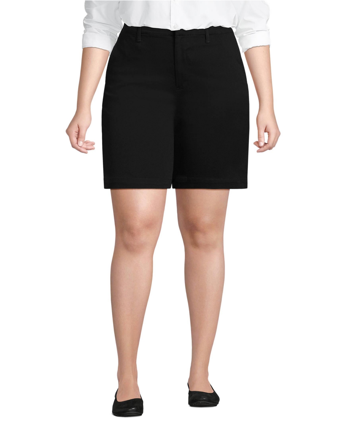 Click here for Lands End Womens Classic 7" Chino Shorts - Bl... prices