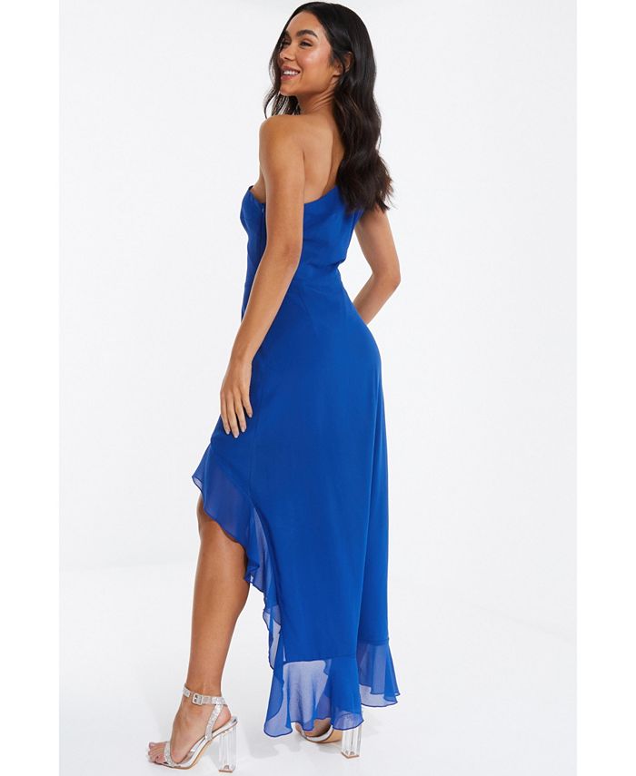 QUIZ Women's Chiffon One-Shoulder Maxi Dress With Split - Macy's
