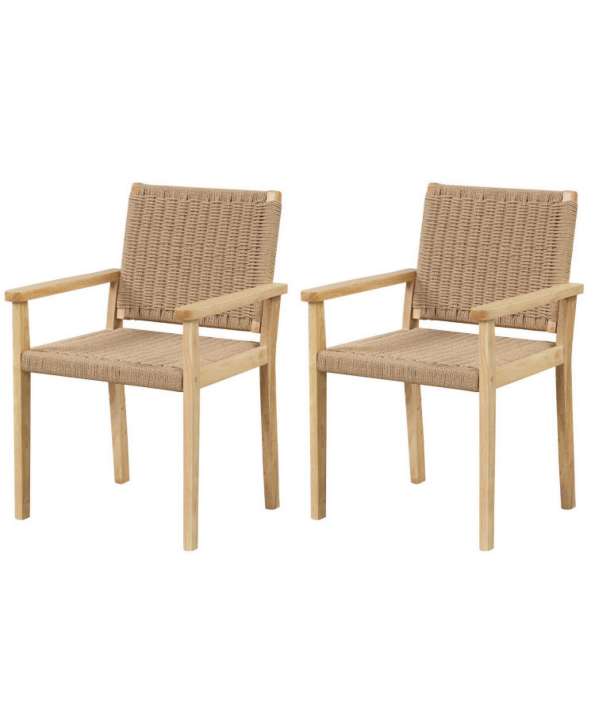 Click here for Sugift Indoor Outdoor Wood Chair Set of 2 - Natura... prices