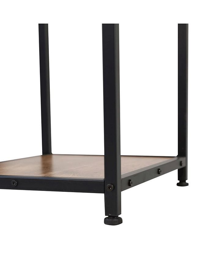 MERRICK LANE Kramer Metal Bar And Wine Table With Bottle Storage And ...