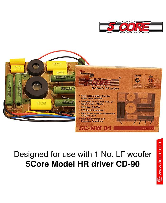5 Core Premium High Performance Air Core Coil 2 Way Passive Crossover ...
