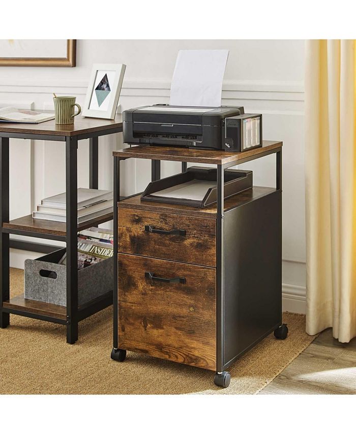 Slickblue Rolling File Cabinet, Mobile Office Cabinet On Wheels, With 2 ...