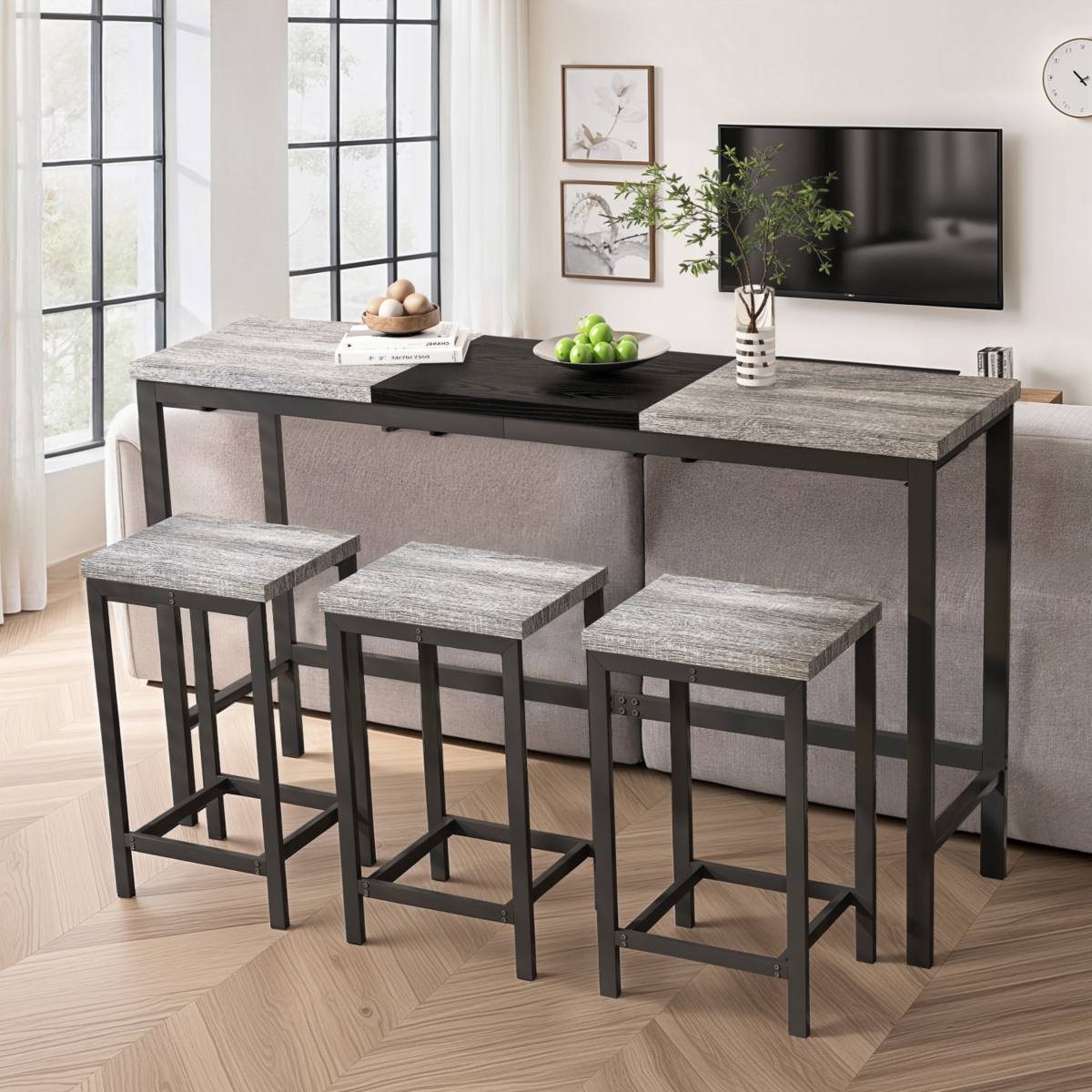 Click here for Simplie Fun Modern Grey and Black Dining Set with... prices