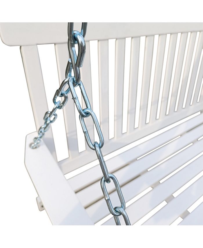 Simplie Fun Outdoor Wood Swing with Armrests, Easy Assembly - Macy's