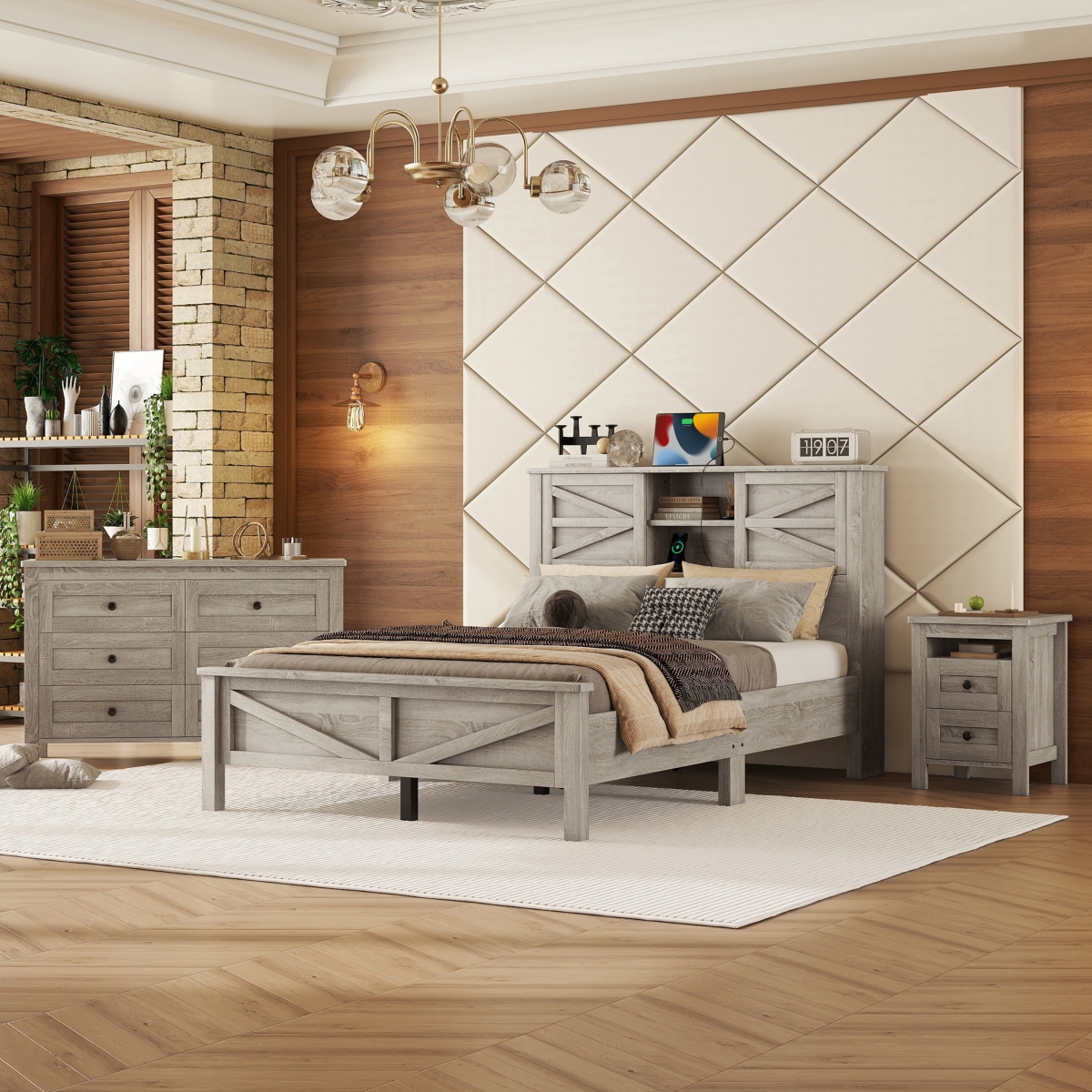 Click here for Streamdale Full Size Farmhouse Bedroom Set with St... prices
