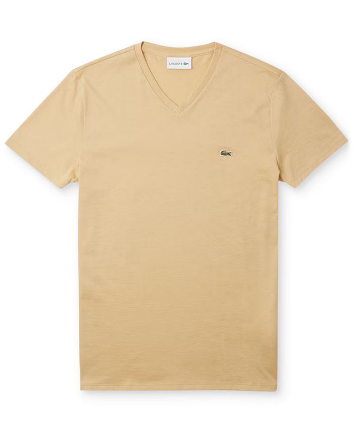 Lacoste Men’s V-Neck Pima Cotton Tee Shirt - Macy's