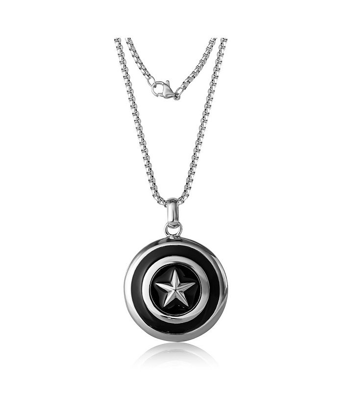 Marvel Captain America Stainless Steel (316L) Shield Pendant, 22 ...