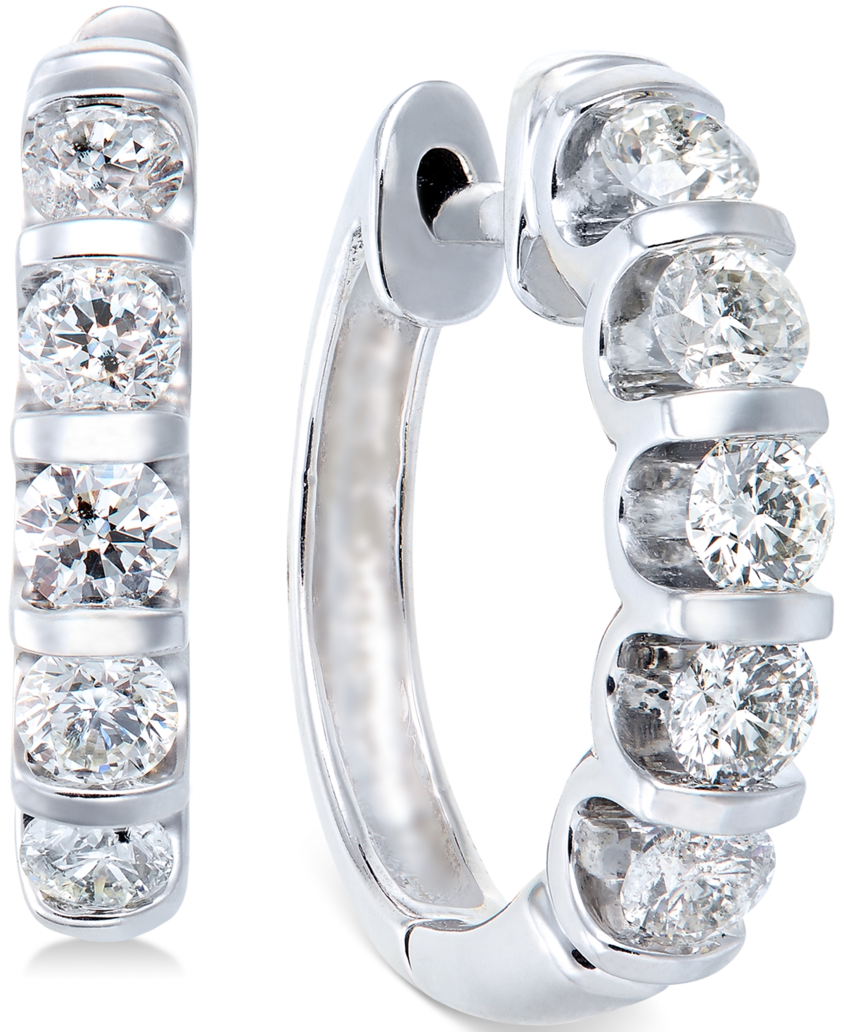 Click here for Diamond Hoop Earrings in 14k White Gold (1-1/2 ct.... prices