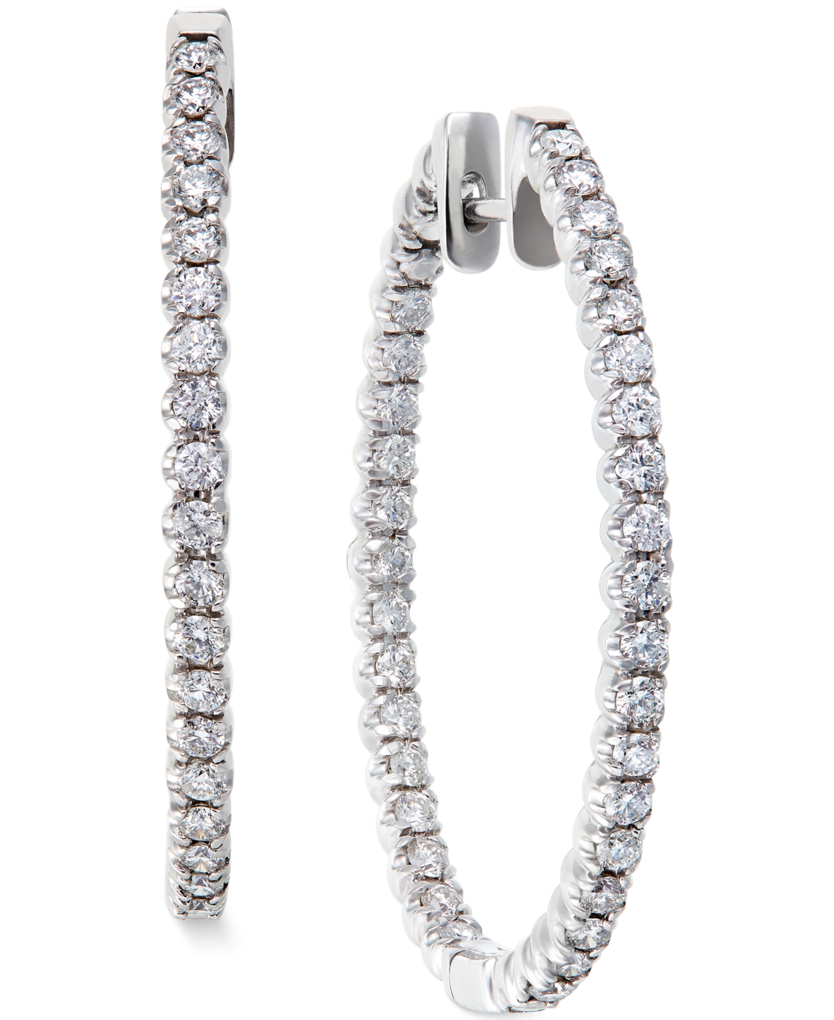 Click here for Diamond Hoop Earrings in 14k White Gold (2 ct. t.w... prices
