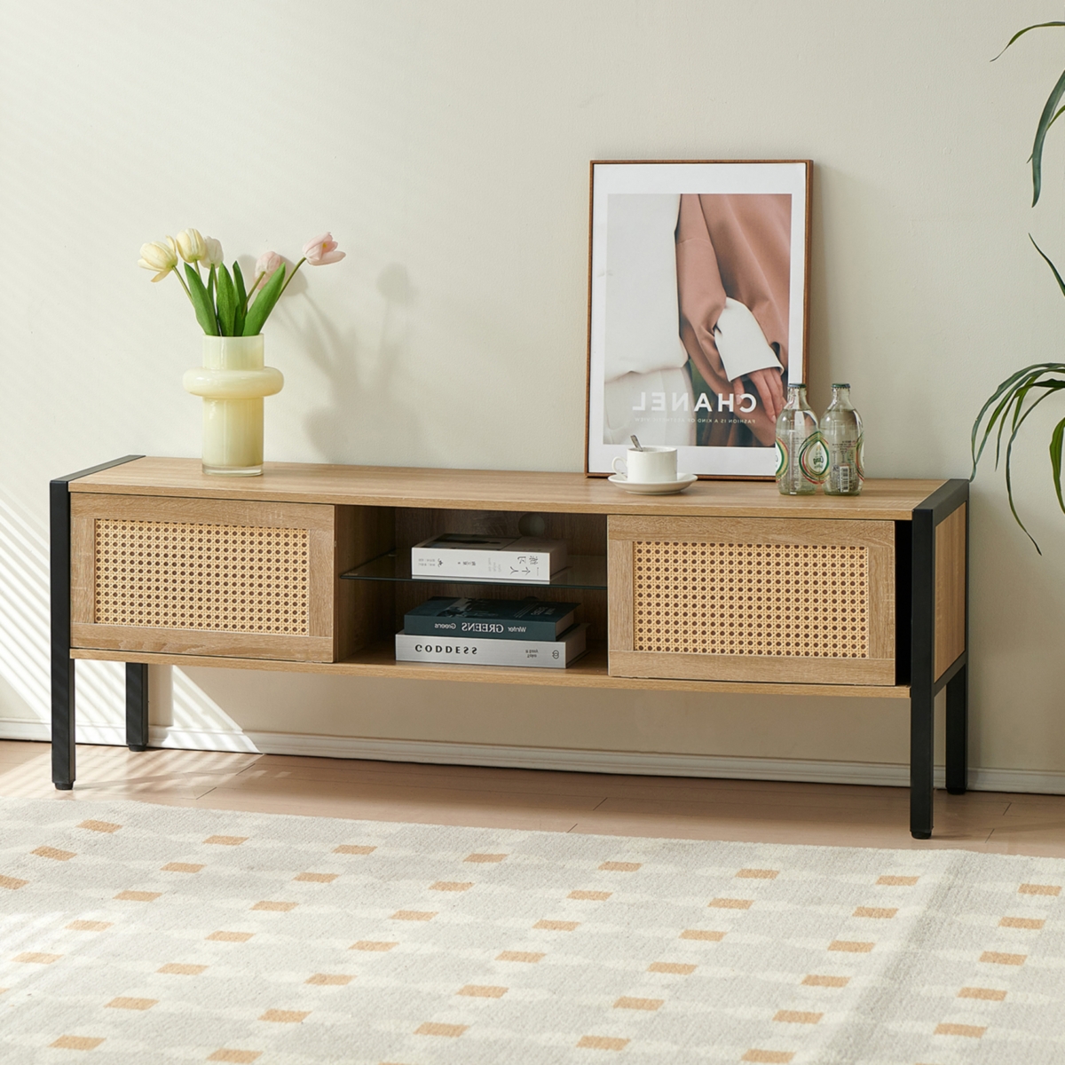 Click here for Streamdale Furniture Rattan Tv Cabinet with Adjust... prices