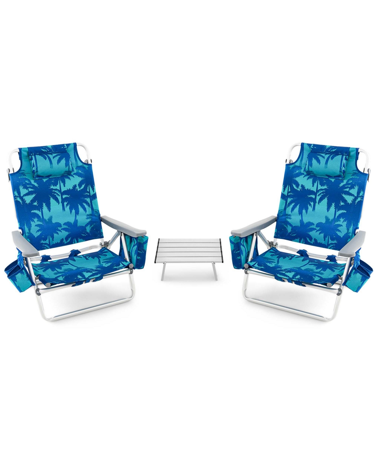 Click here for Costway 2-Pack Folding Backpack Beach Chair Table... prices