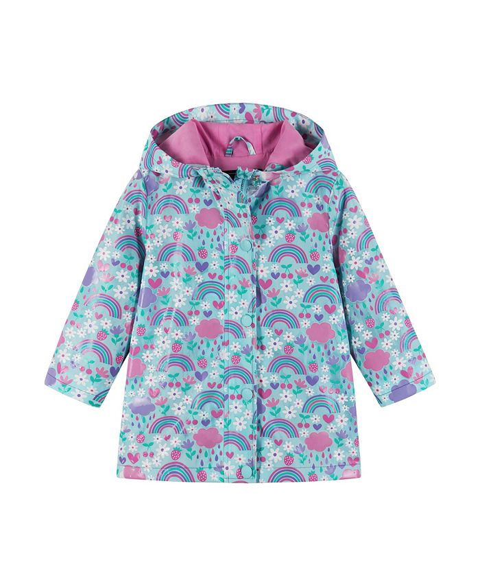 Andy & Evan Little Girls Rainbow Print Color Change Raincoat - Macy's