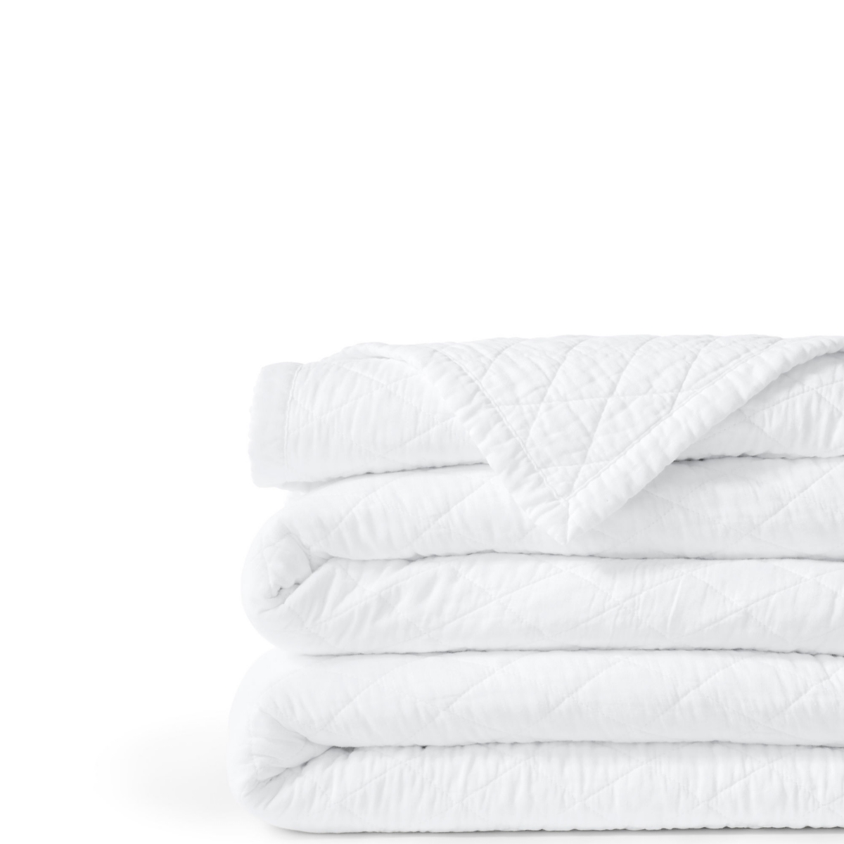 Click here for Lands End Solid Diamond Double Voile Quilt - White prices
