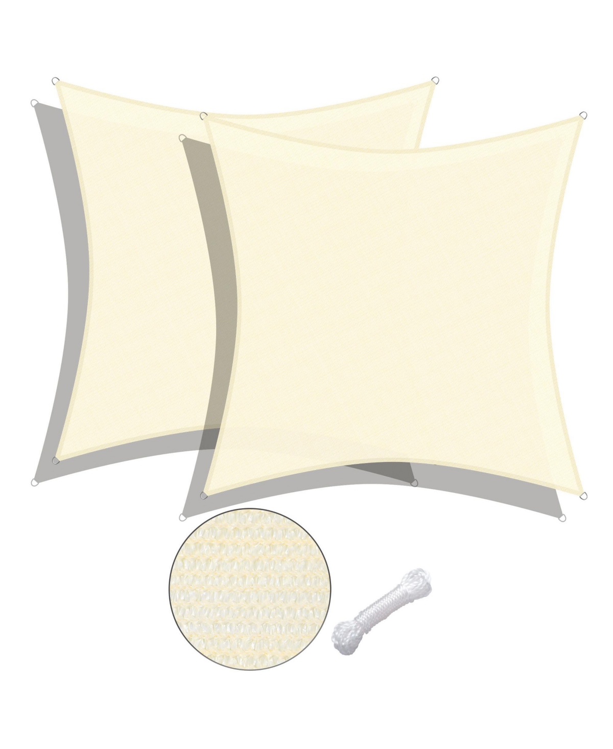 Click here for 2 Pack 16x16 Ft 97 Uv Block Square Sun Shade Sail... prices