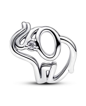 Pandora Sterling Silver Openwork Elephant Charm - Macy's