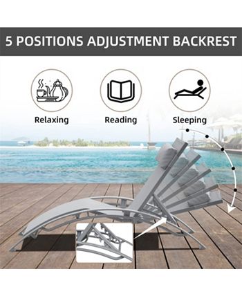 Simplie Fun Adjustable 3-Piece Outdoor Chaise Lounge Set - Macy's