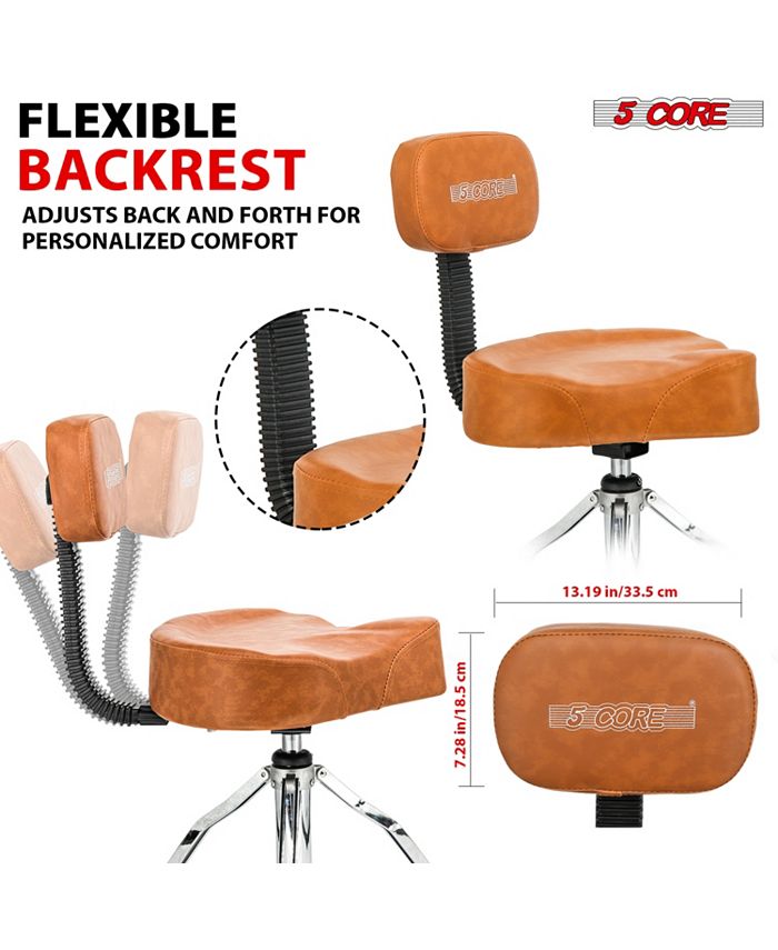 5 Core Drum Throne with Backrest • Swivel Height Adjustable Guitar ...