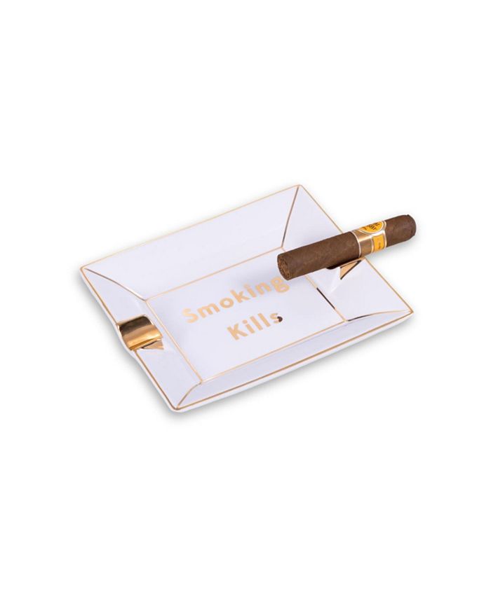 Bey-Berk "Smoking Kills" Porcelain Ashtray - Macy's
